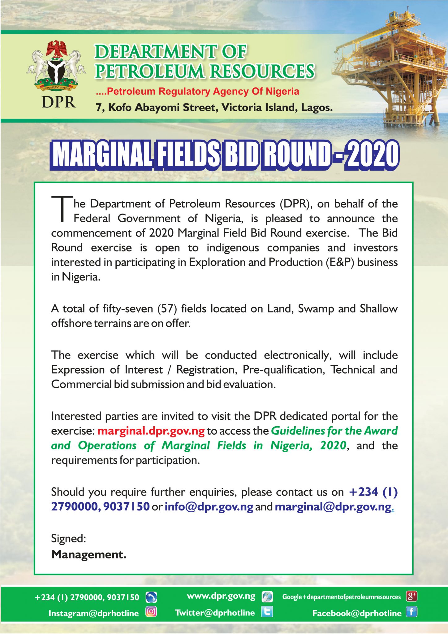 Marginal Fields Bid Round – 2020 – Nigerian Upstream Petroleum ...